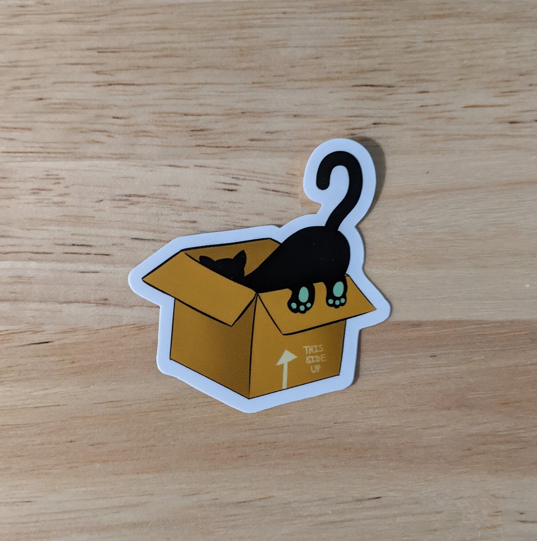 Box Cat Sticker | Funny Cat Playing in Box | Cat Stuck in Box | Jumping ...
