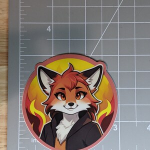 Fiery Moxy Fox Sticker | Die Cut Sticker | Furry Sticker | Cute Fox ...