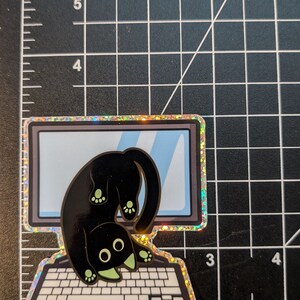 Holographic Computer Cat Meme Sticker | Funny Computer Cat | Adorable ...