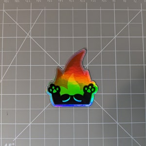Holographic Full / Rising Fire Cats Sticker Danger Cat Cat Playing With ...