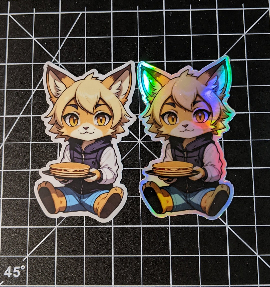 Pancake Catboy Die Cut Sticker | Holographic | Anime Catboy Sticker ...