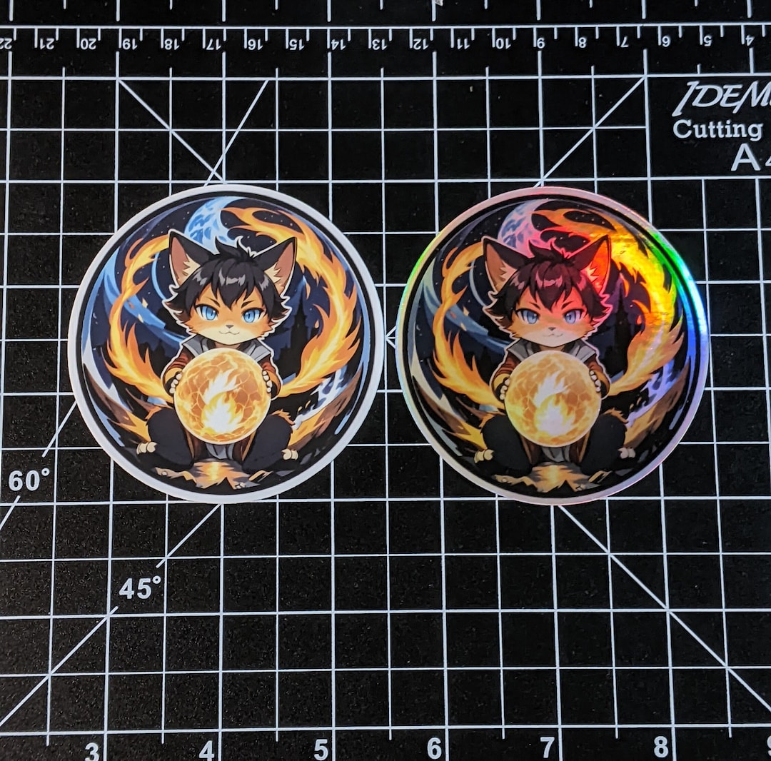 Catboy Mage Fantasy Sticker Die Cut / Holographic Fantasy - Etsy