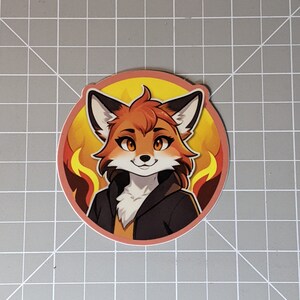 Fiery Moxy Fox Sticker | Die Cut Sticker | Furry Sticker | Cute Fox ...