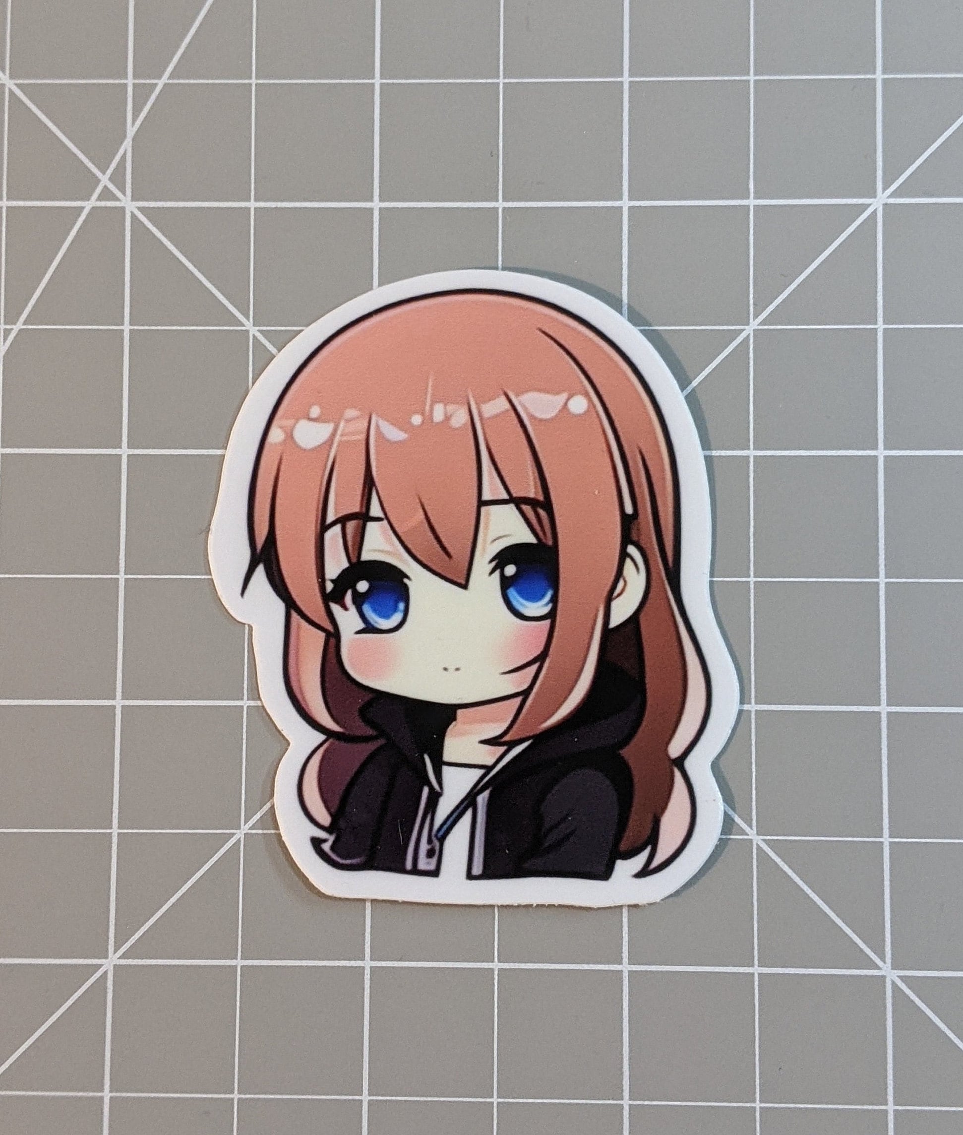 Cute Anime Girl Die Cut Sticker With Blue Eyes Cosplay - Etsy