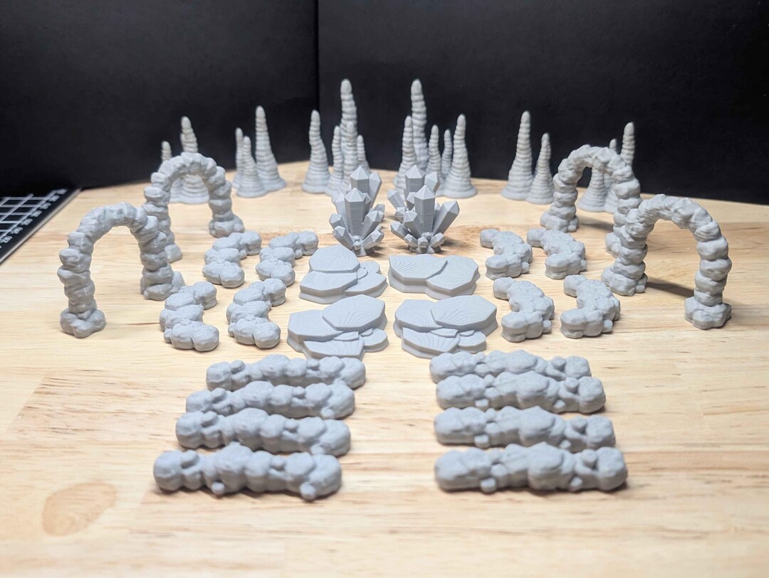 D&D Cave Bundle, DND Terrain Immersion Tabletop Rock Crystal Arch ...