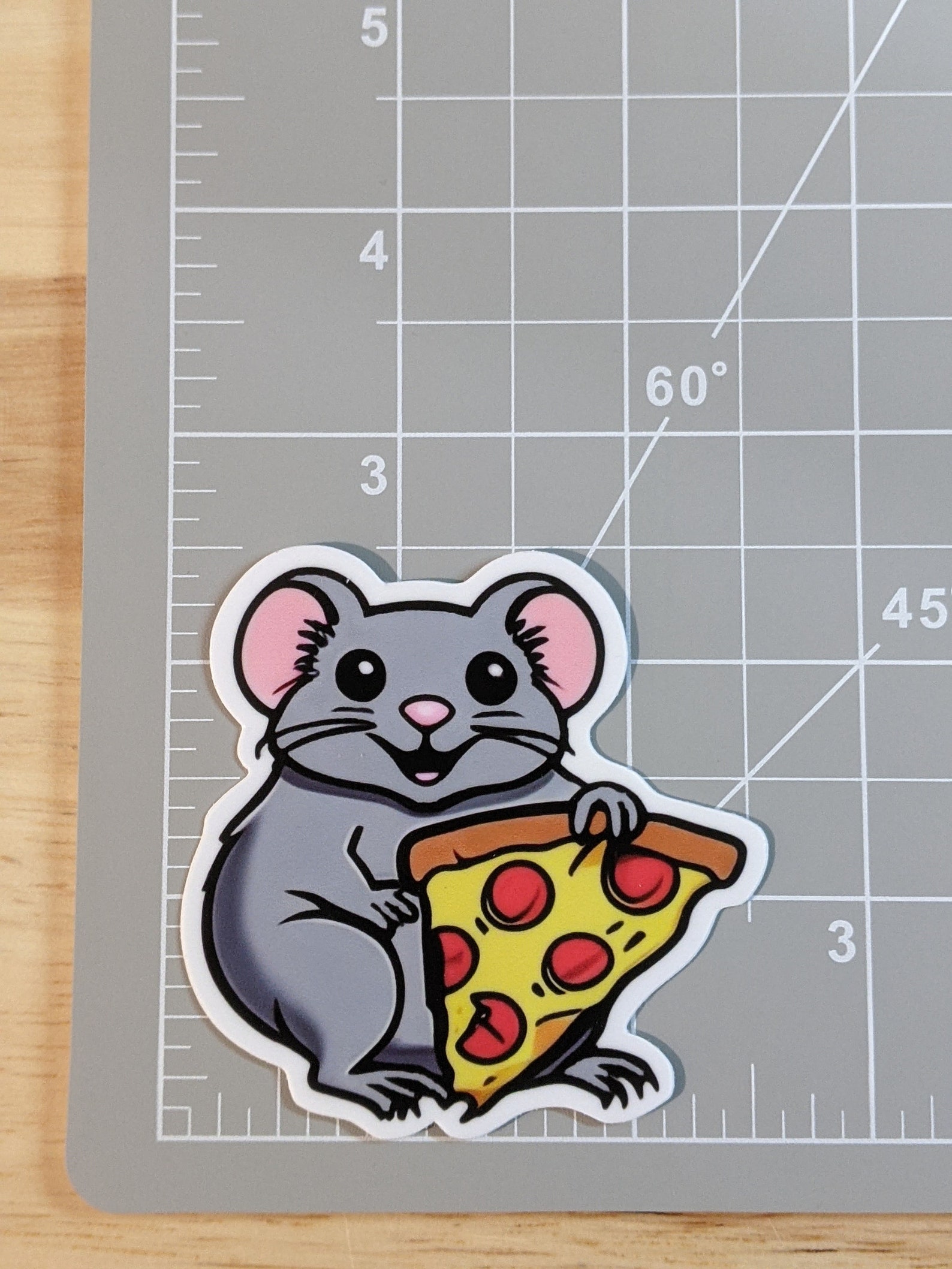 Funny Pepperoni Pizza Mouse Die Cut Sticker | Pizza Party Mice | Cute ...