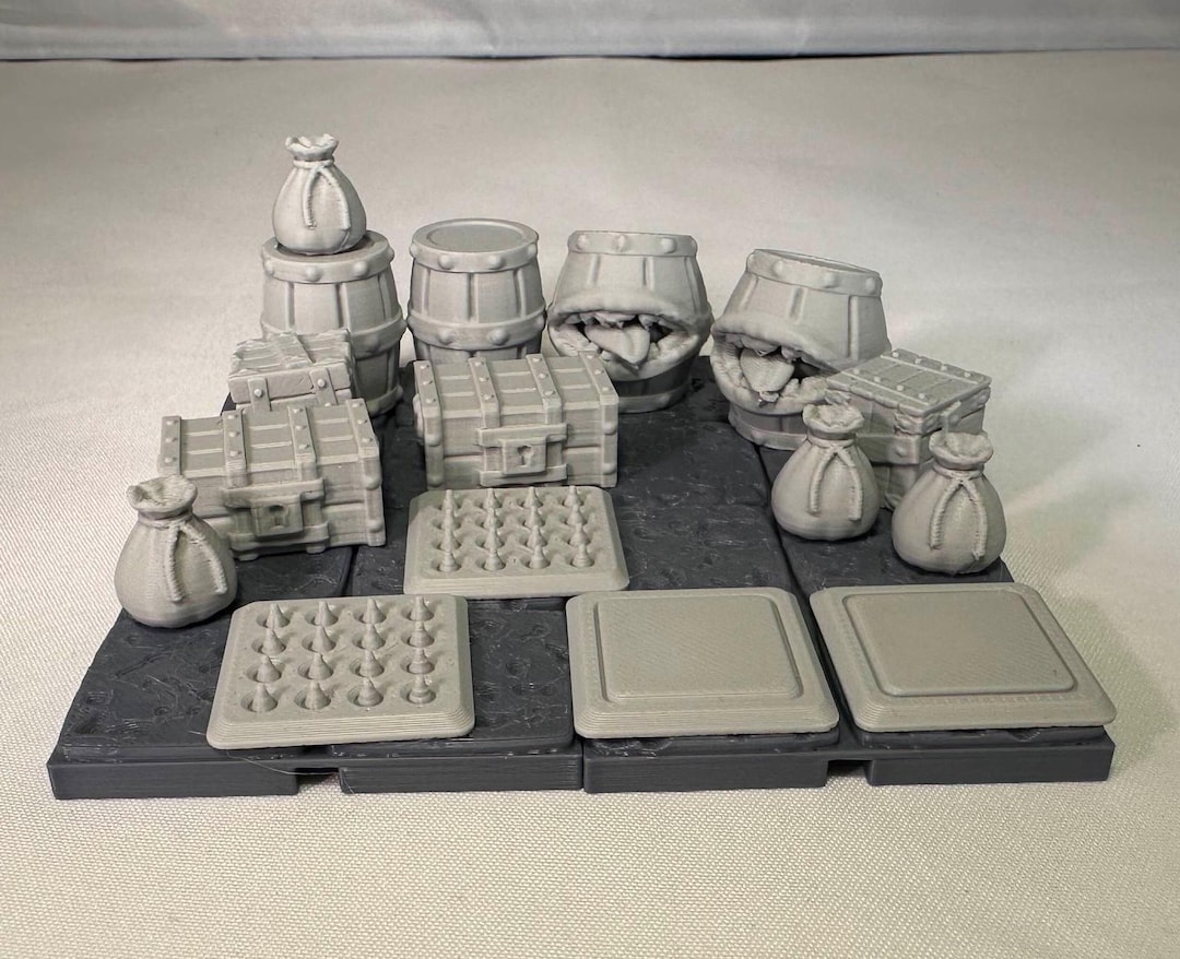 D&D Traps and Storage, DND Props Immersion Tabletop Mimic Chest Barrel ...