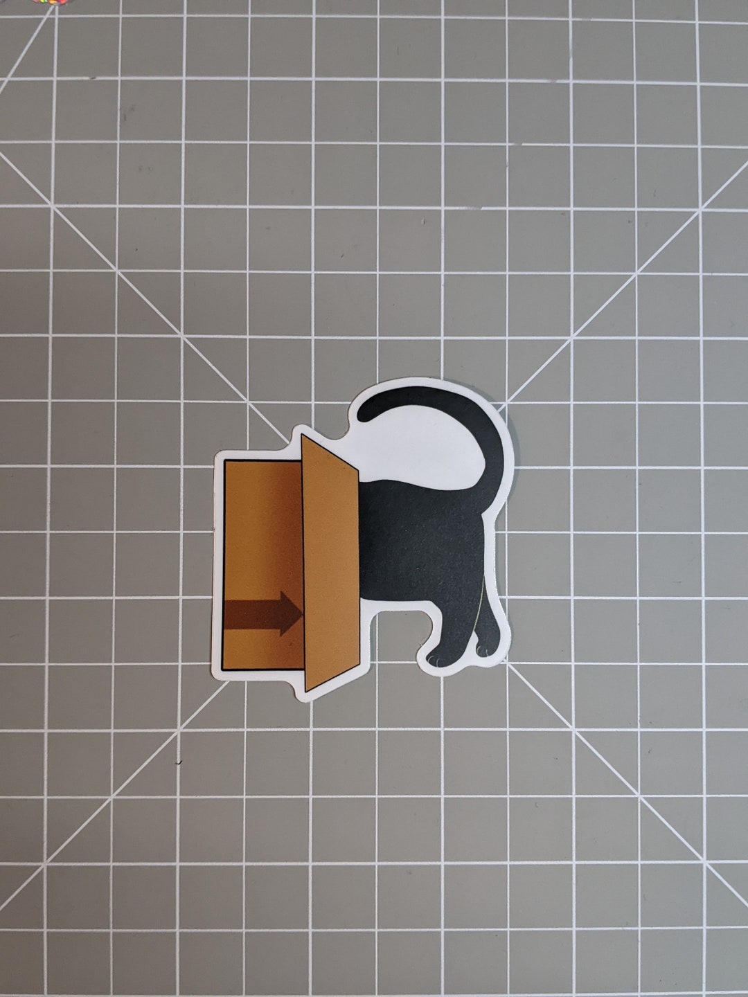 Box Cat Sticker | Funny Cat Playing in Box | Cat Walking Into Box ...