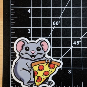 Funny Pepperoni Pizza Mouse Die Cut Sticker | Pizza Party Mice | Cute ...