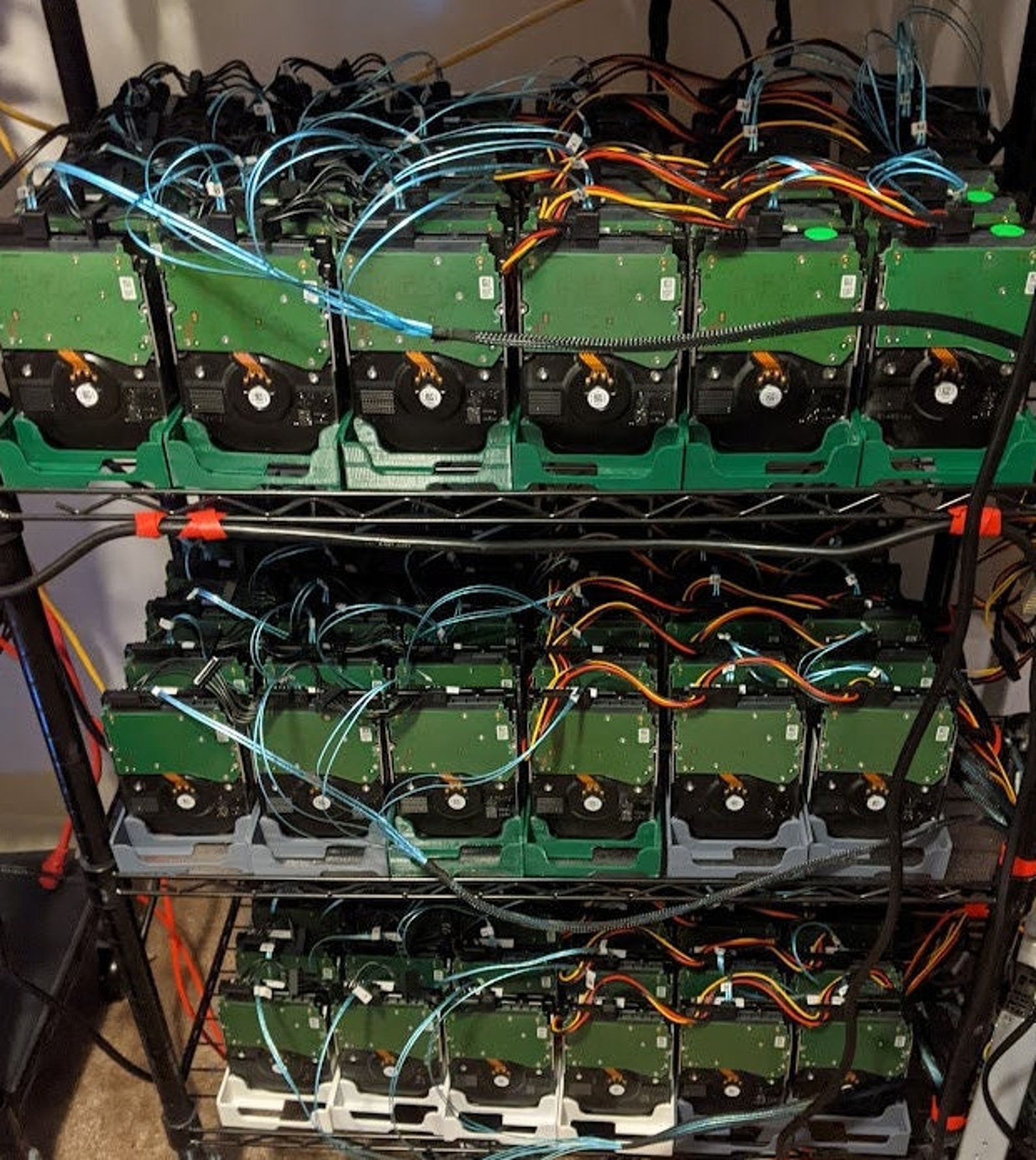 6 Bay Hard Drive Rack Holder Cage Case Caddy for Home Lab Test Bench ...