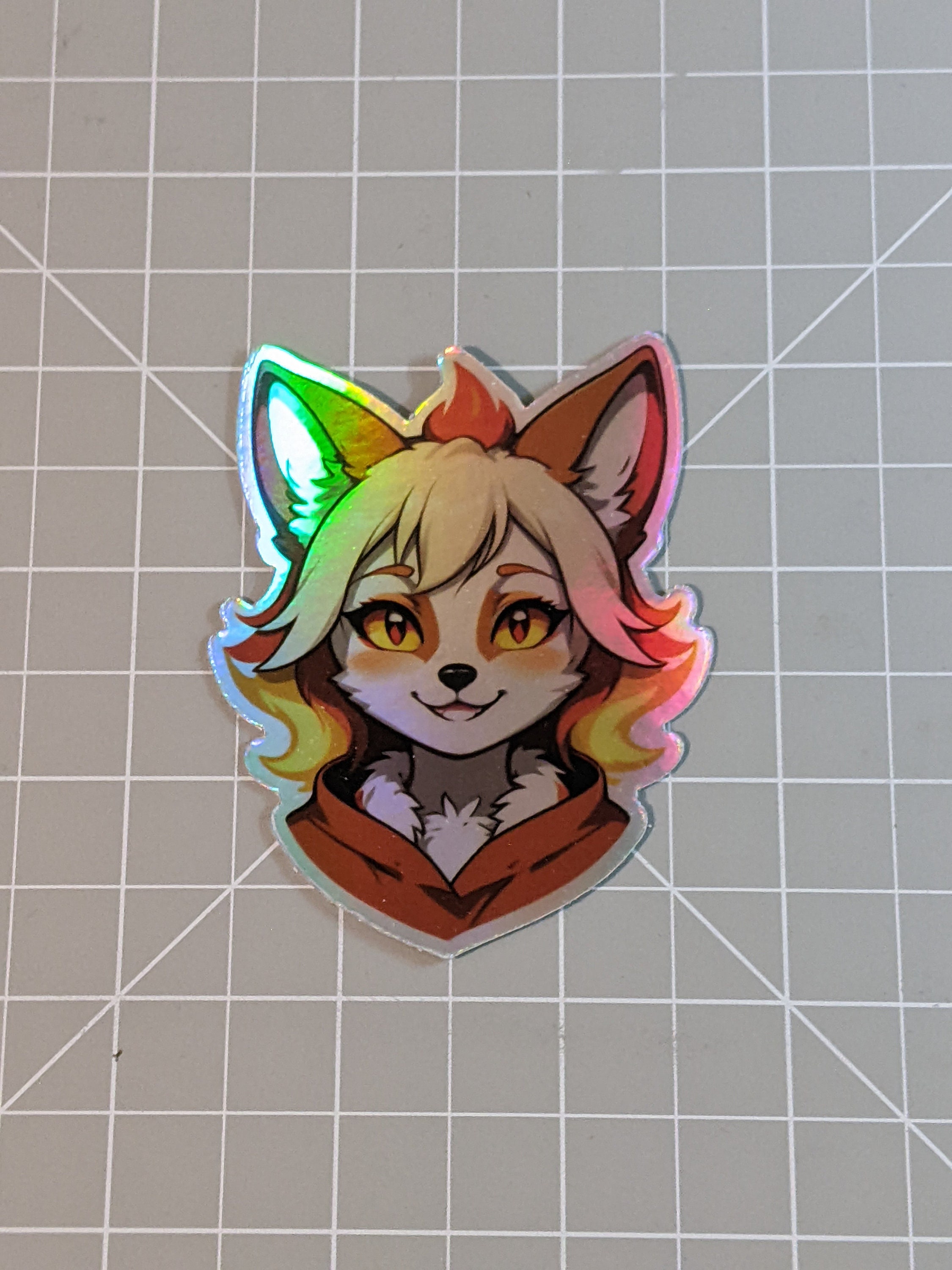 Fiery Furry Fox Girl Sticker Die Cut Sticker Furry Sticker - Etsy