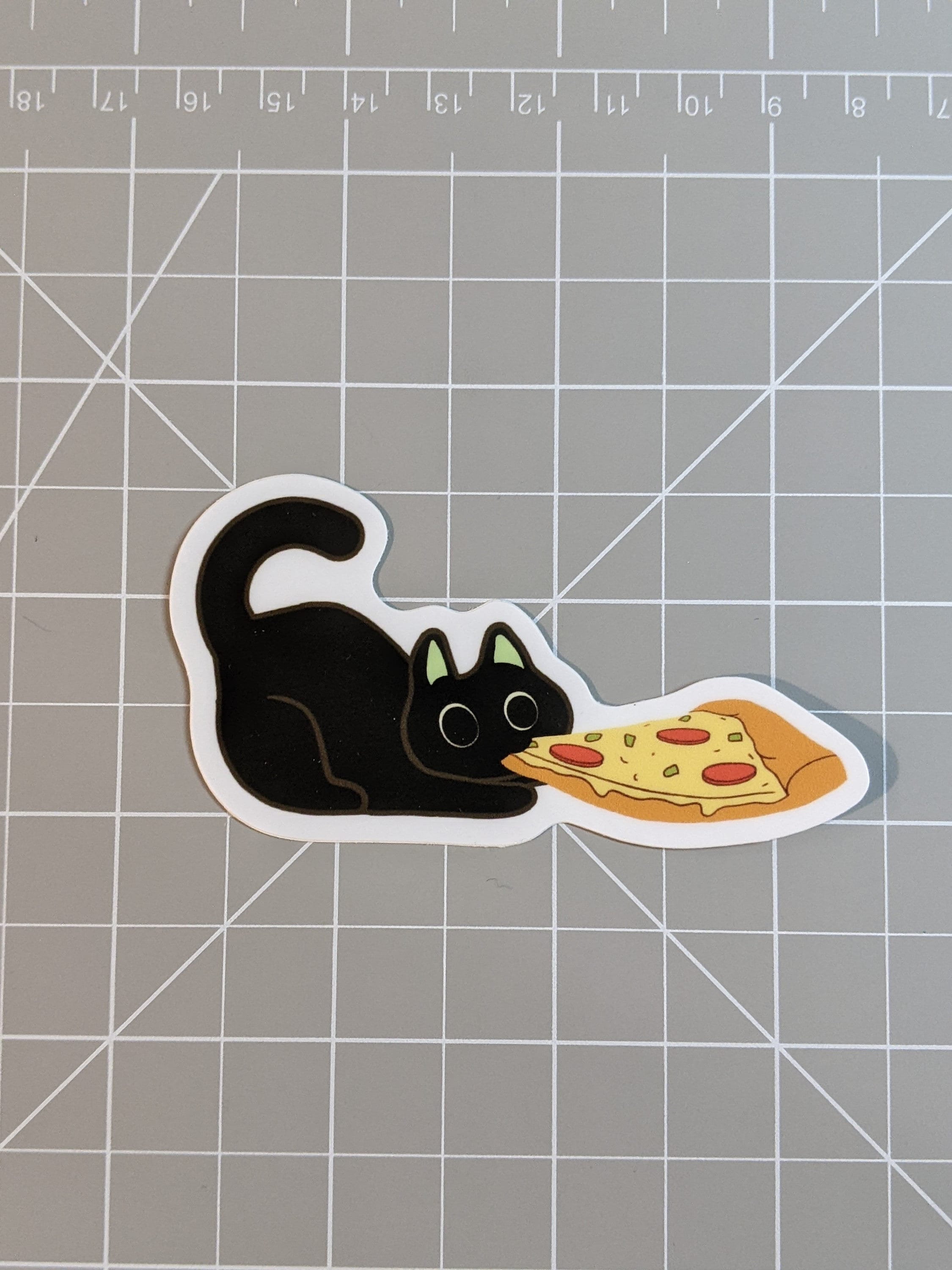 Adorable Pizza Cat Thief Sticker Pepperoni Chesse Pizza - Etsy