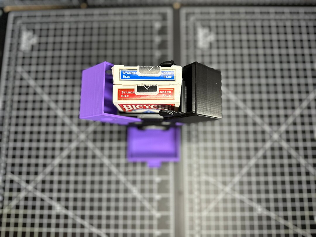 3D Printed Card Holder With Opening/closing Feature & Storage Drawer - Etsy