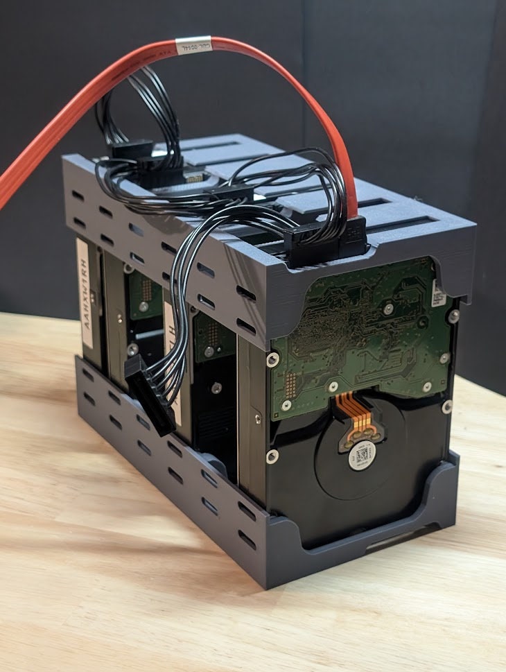6 Bay Hard Drive Rack Holder Cage Case Caddy for Home Lab Test Bench ...