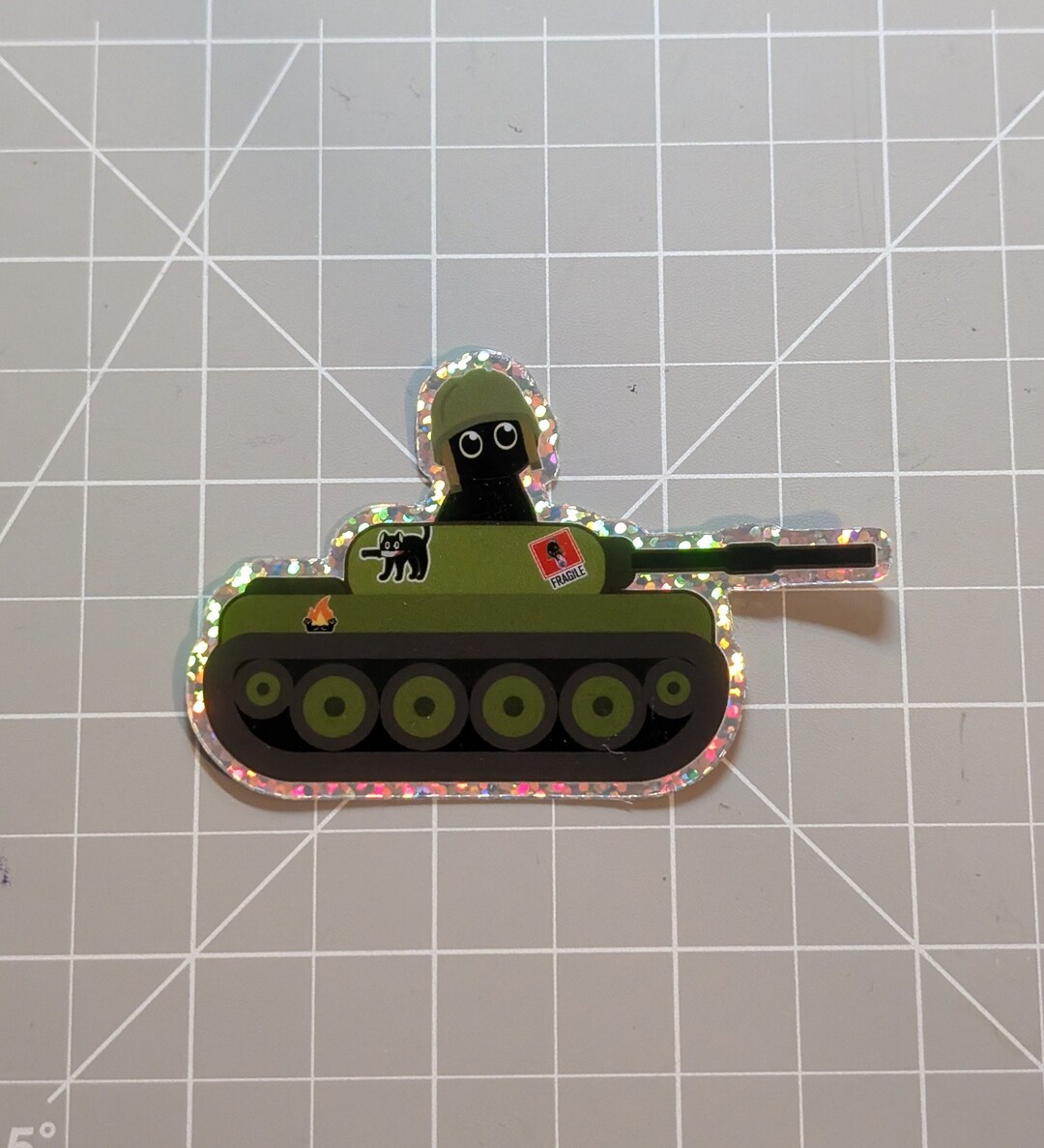 Tank Cat Sticker | Cute Black Cat | Cat Playing With Tanks | Funny Army ...