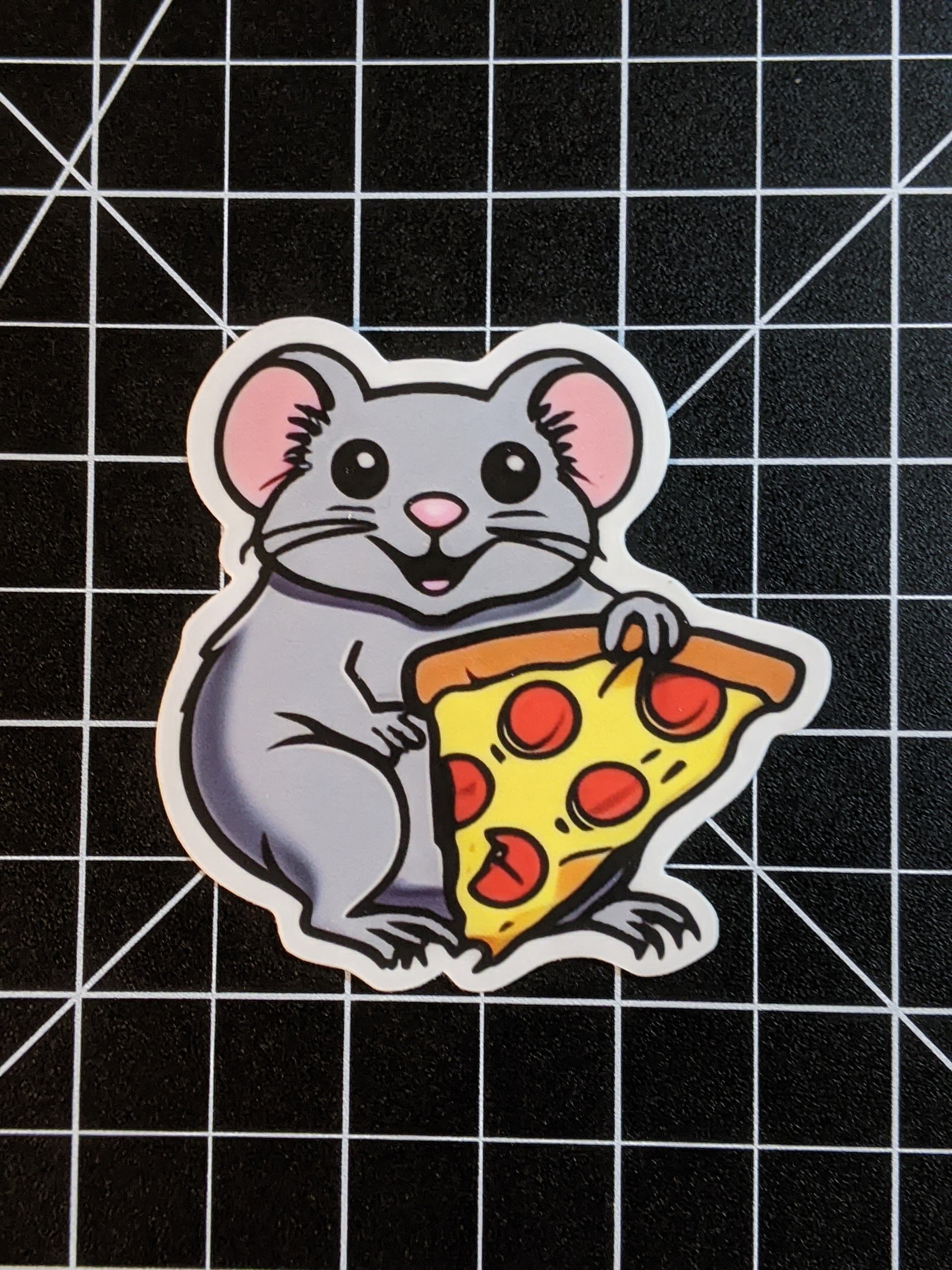 Funny Pepperoni Pizza Mouse Die Cut Sticker Pizza Party Mice - Etsy