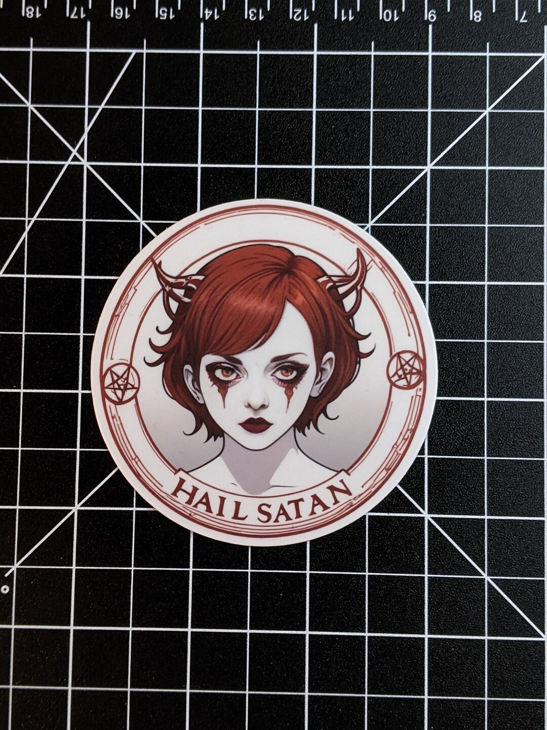 Hail Satan Occult Sticker | Die Cut Sticker | Satanic | Hail Satan ...