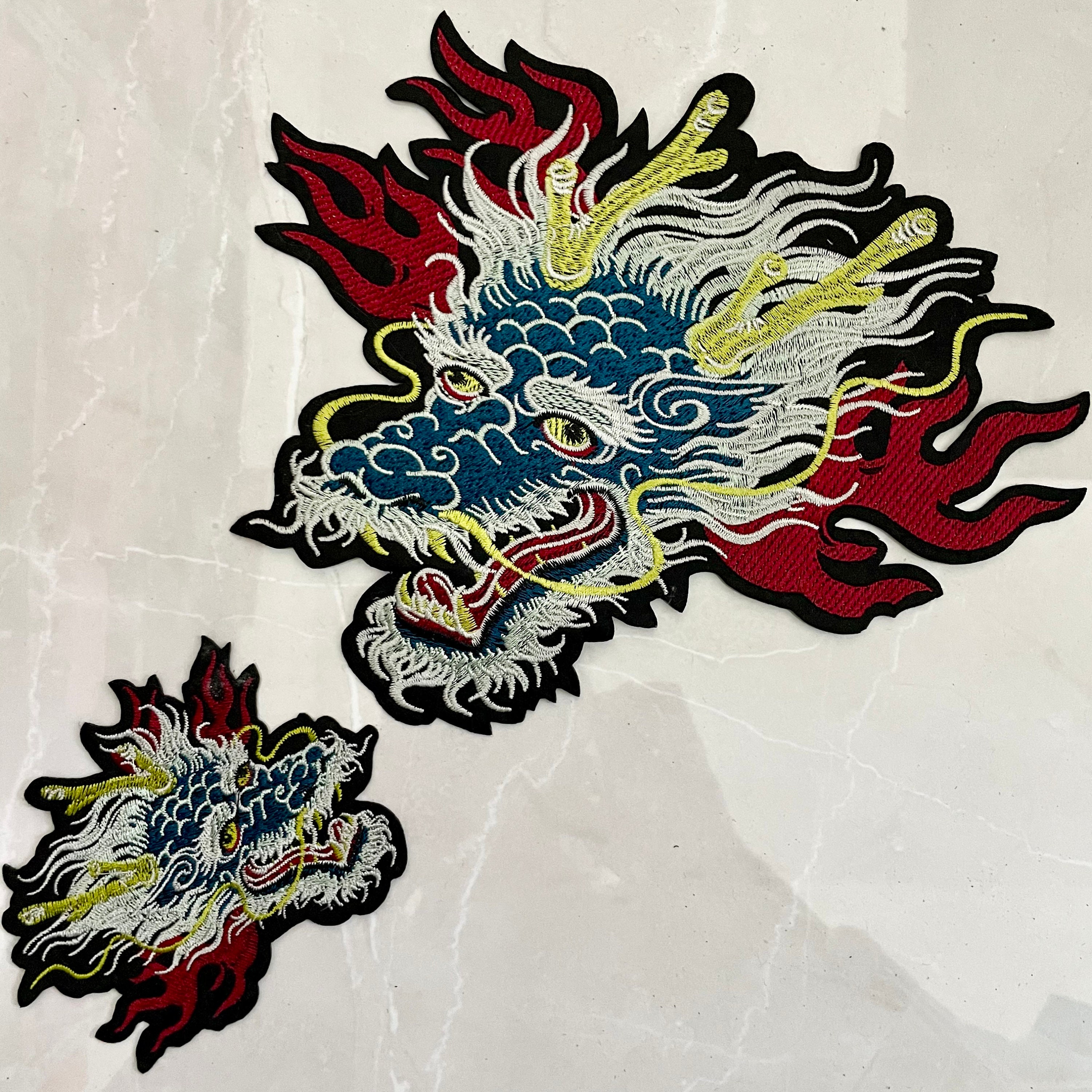 Large dragon patch embroidered patch iron on patches | Etsy