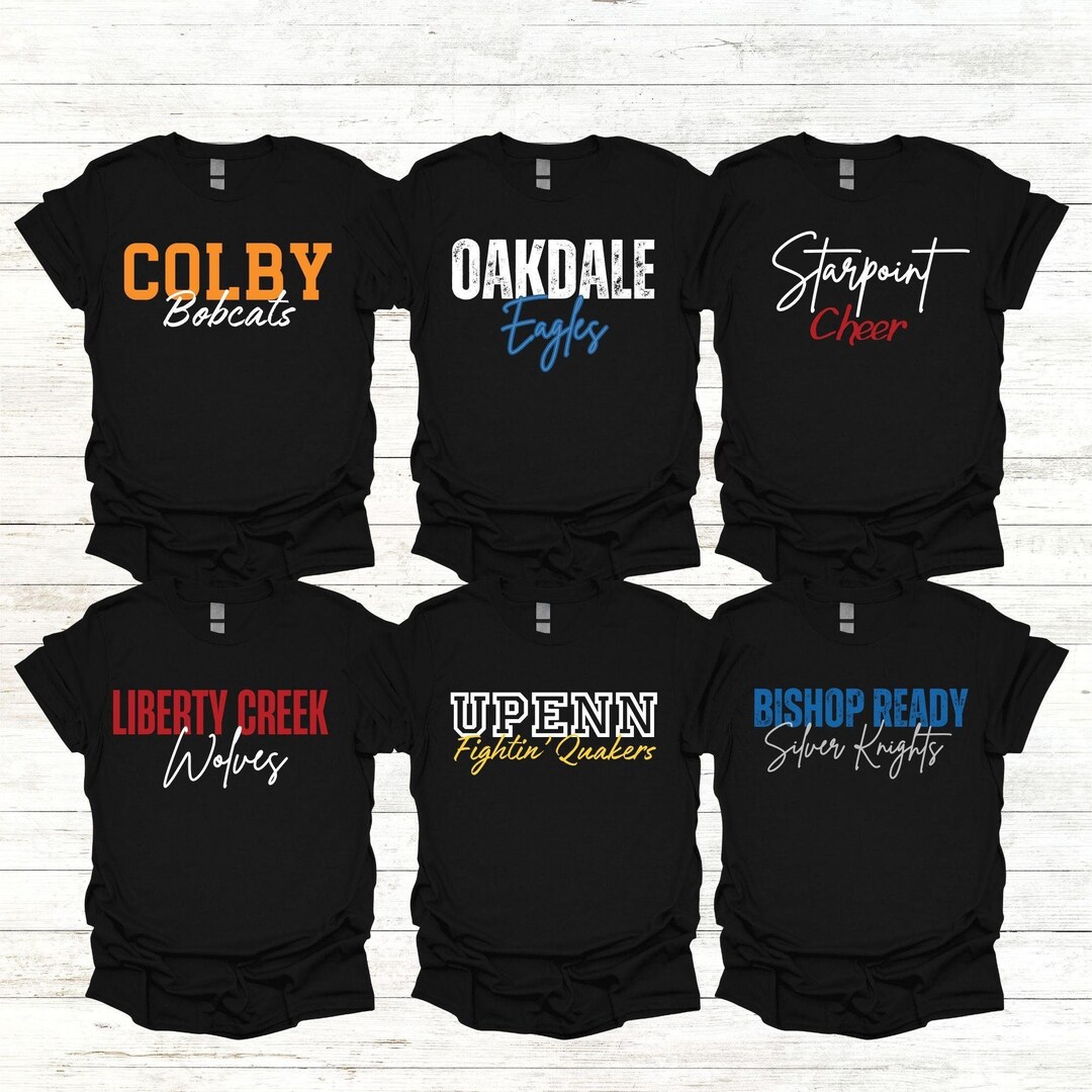 Custom School Shirt, Custom Text Shirt, School Logo Shirt, Team Mascot ...