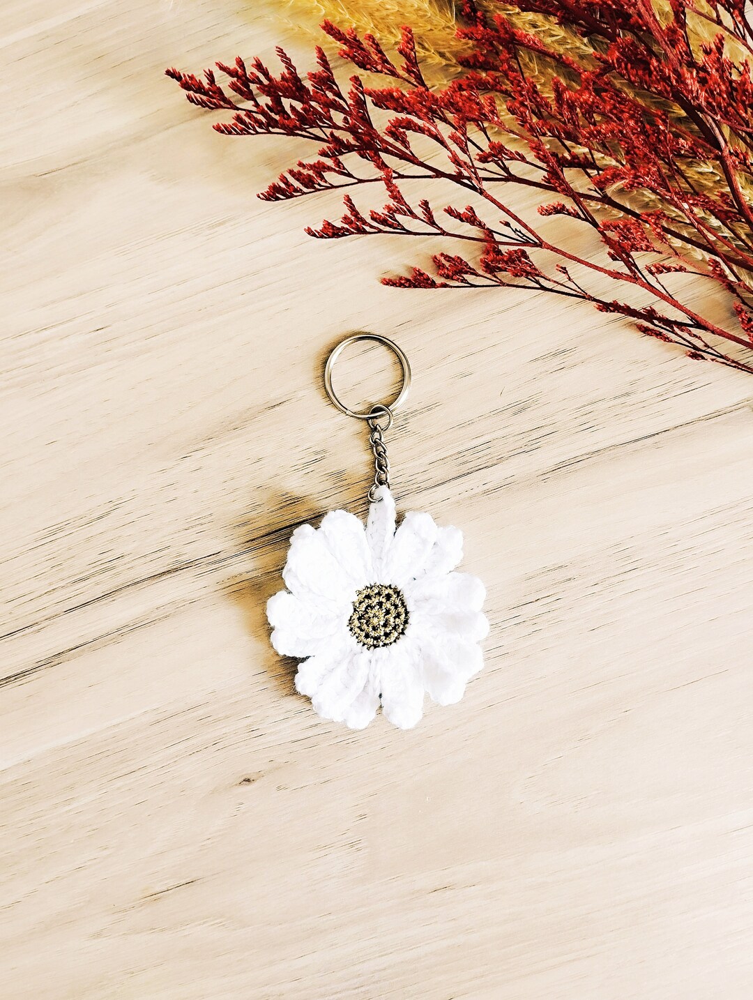 Daisy Key Ring, Mother's Day Gift, End of Year Gift, Crochet Daisy - Etsy