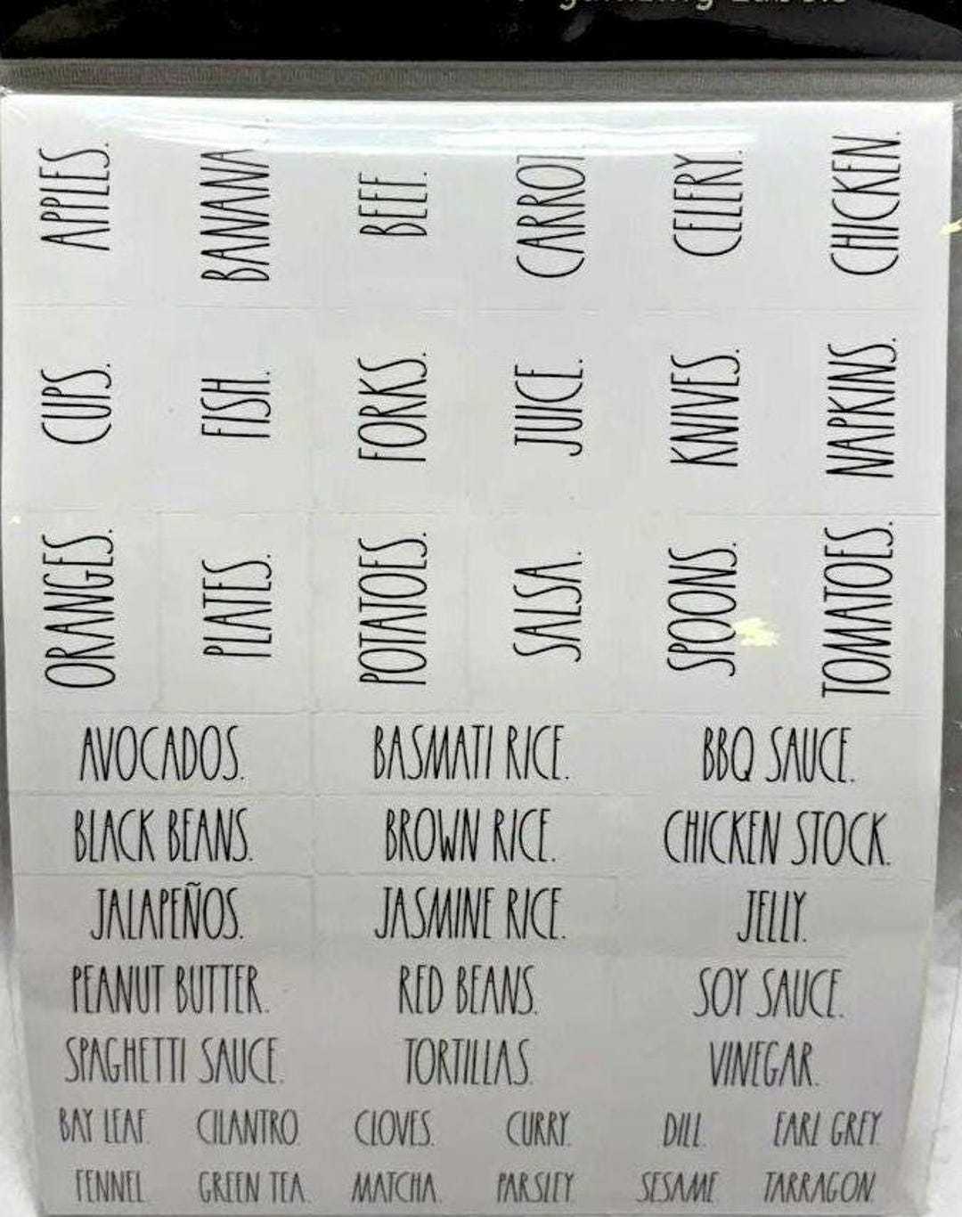 Rae Dunn Kitchen Labels in Different Varieties - Etsy