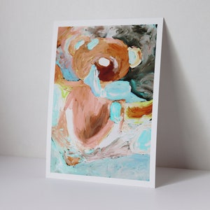 Teddy Bear Art Print, Finger Painting, Nursery Wall Art Decor, Kids ...