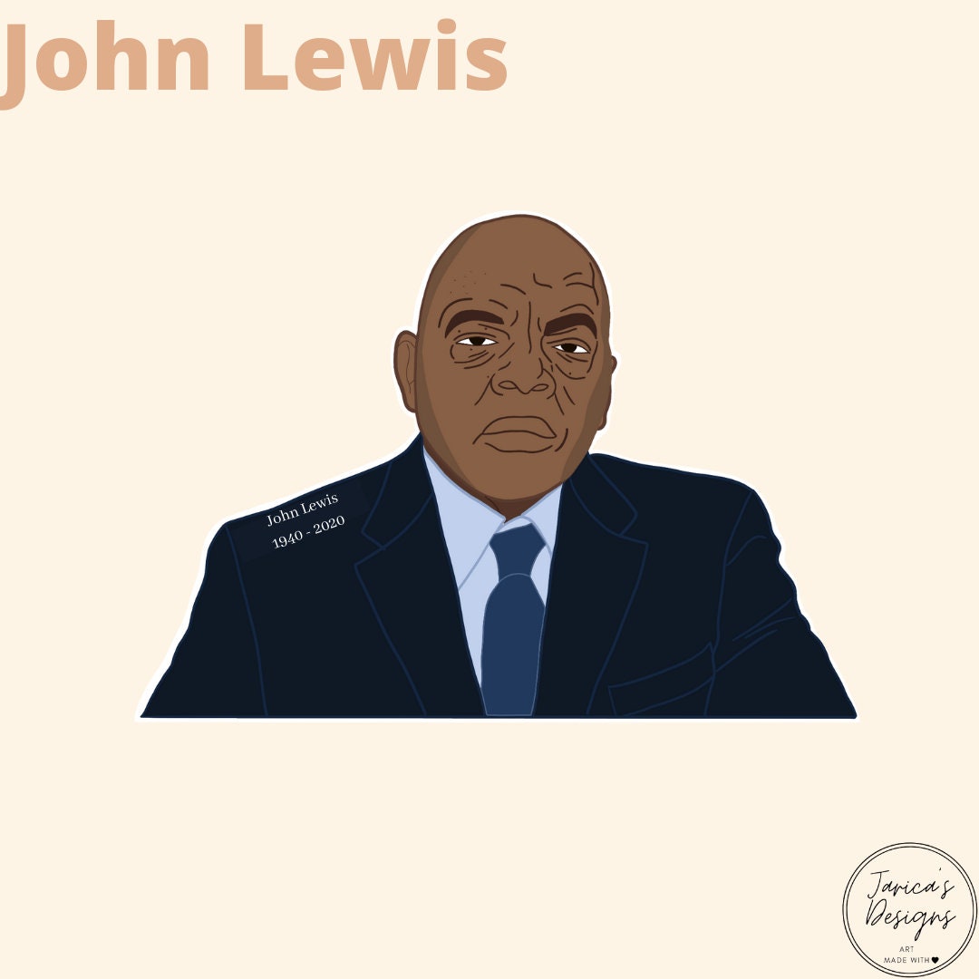 John Lewis Black History Month Civil Rights Activist In | Etsy
