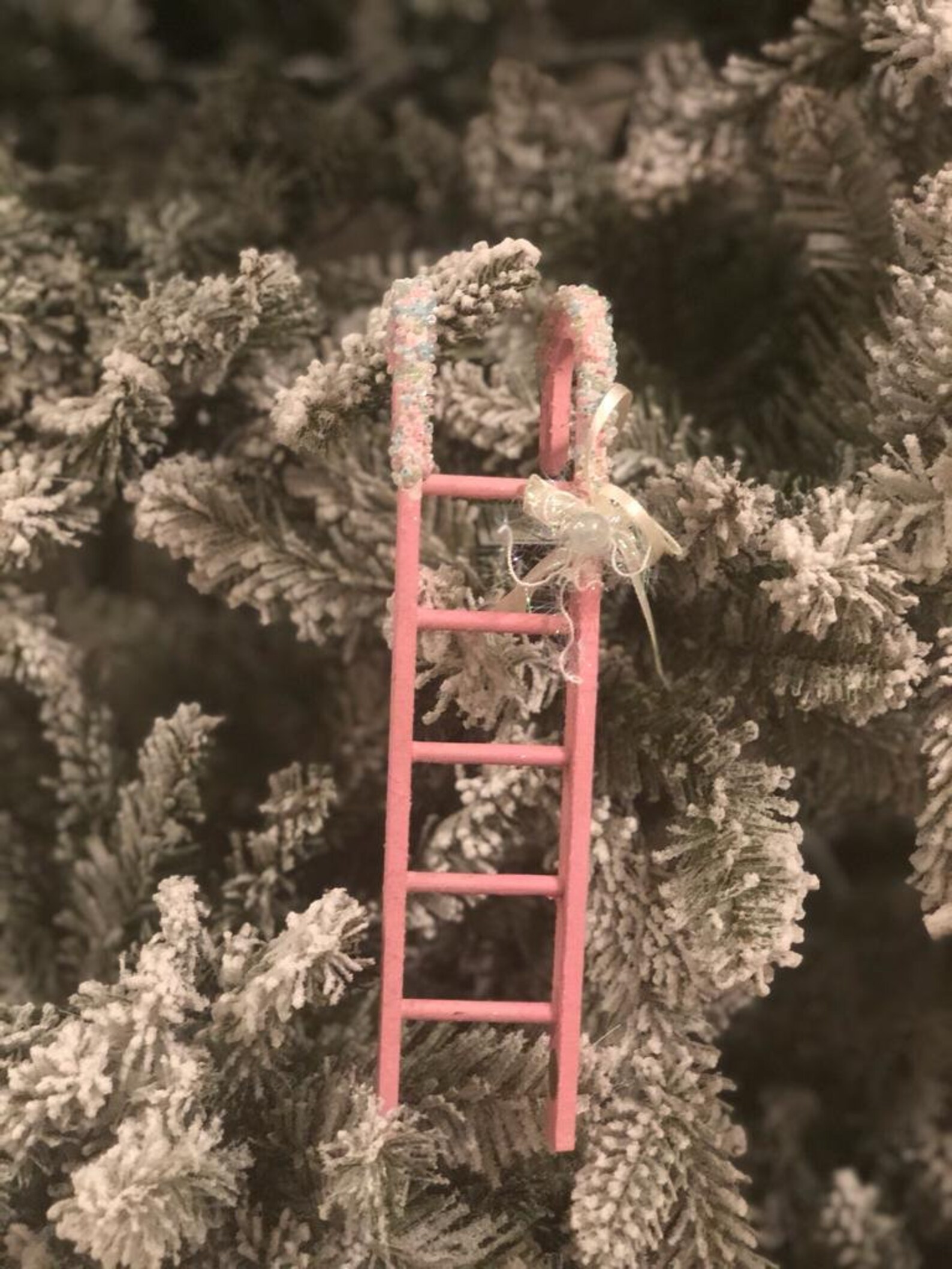 8.5 decorative candy cane ladder ornament pastel pink | Etsy
