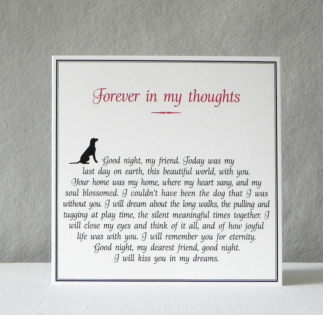 Dog Memorial Card: Sympathy Card for Loss of Pet - Etsy