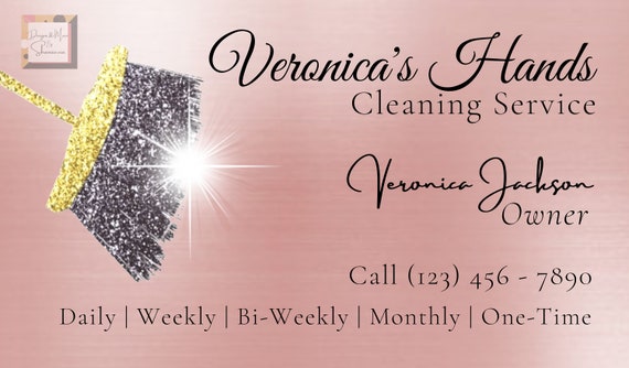 Cleaning Services Business Cards Digital Download Only | Etsy