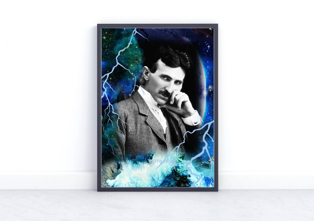 Nikola Tesla Art Lightning Print - Etsy