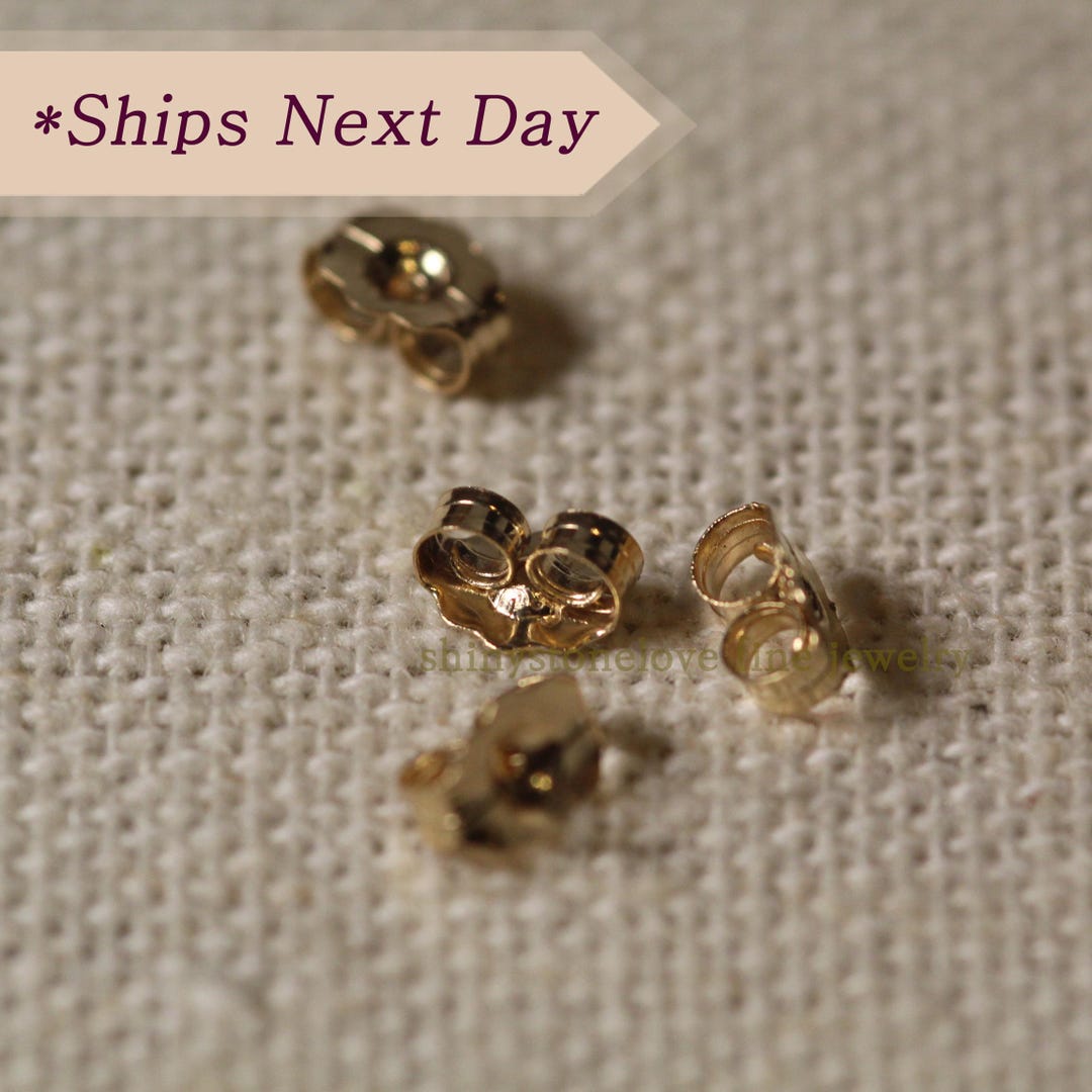14k Gold Push Back Backing / Gold Stud Earrings / 14k Yellow Stud ...