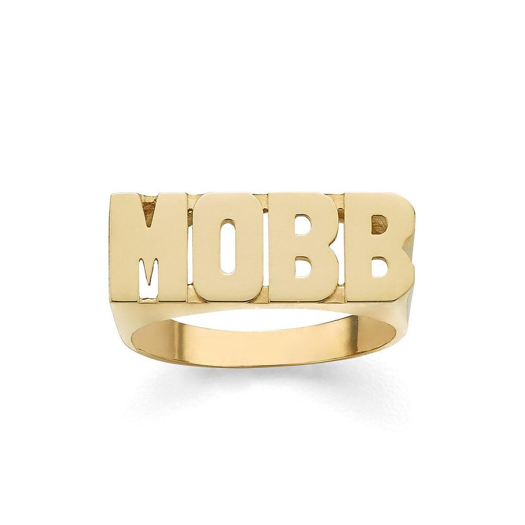 14k Customized Letter Gold Ring, Customized Engraving Ring, Best Gifts ...