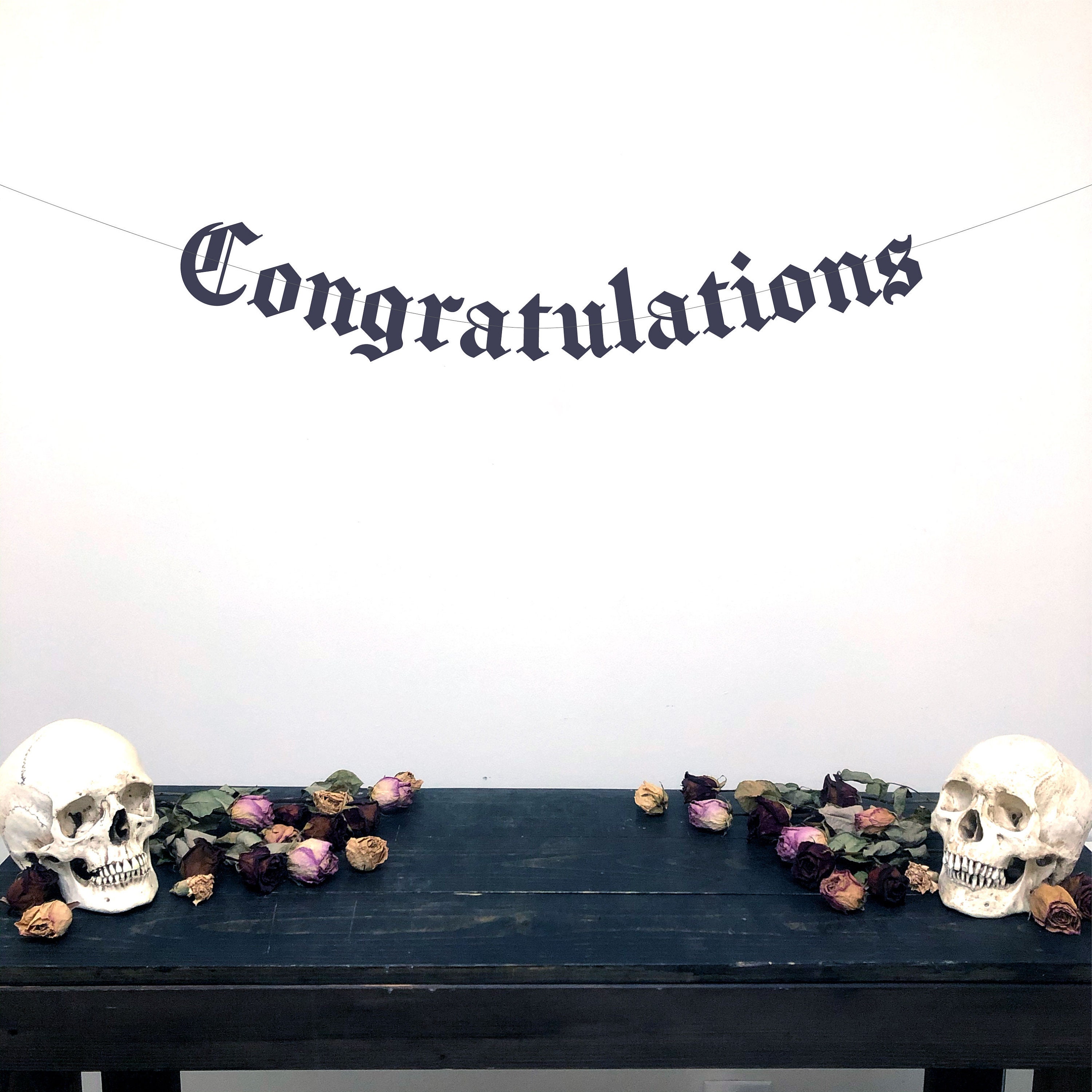 Gothic Letter Congratulations Banner Graduation Banner Class | Etsy