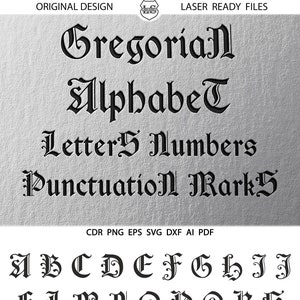 GREGORIAN Alphabet Letters | Gregorian Numbers | Gregorian Letters SVG ...