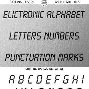 LCD Alphabet Letters Electronic Alphabet Letters SVG Electric | Etsy
