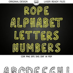Rope Alphabet Letters, Instant Download Rope Letters SVG Rope Style ...