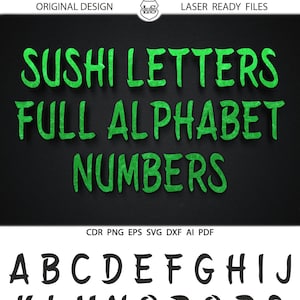 Sushi Alphabet Letters SVG Sushi Svg Alphabet, Sushi Rolls SVG Alphabet ...