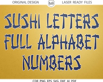 Sushi Alphabet Svg - Etsy