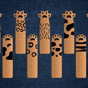 Cat Paw Bookmarks Svg, Cat Paw Glowforge File, Laser Bookmark Svg ...