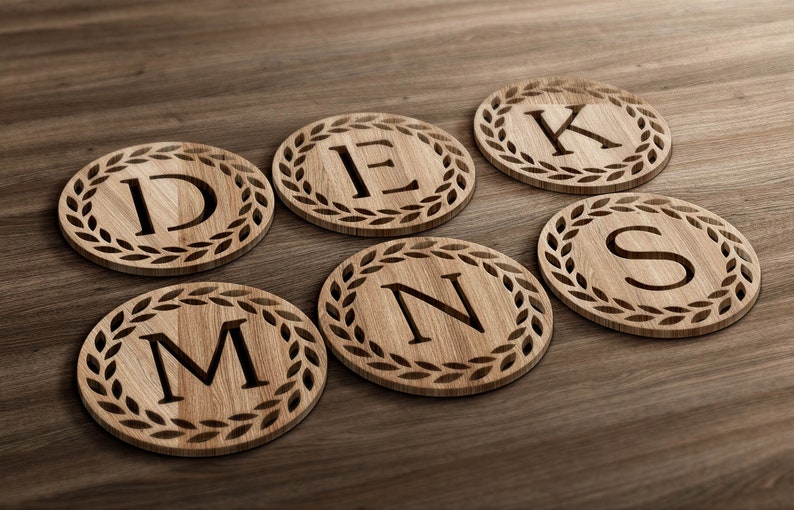 A-Z Coasters Glowforge Coasters SVG Monogram Coasters SVG - Etsy