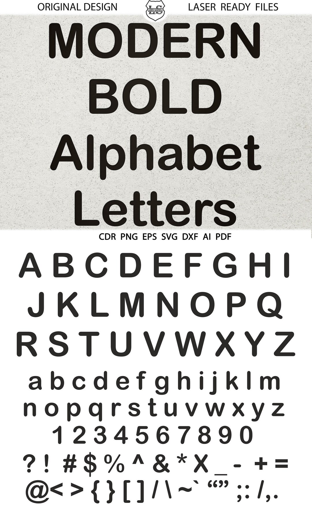 Modern Bold Alphabet Letters, SVG EPS Print Alphabet DXF Silhouette ...
