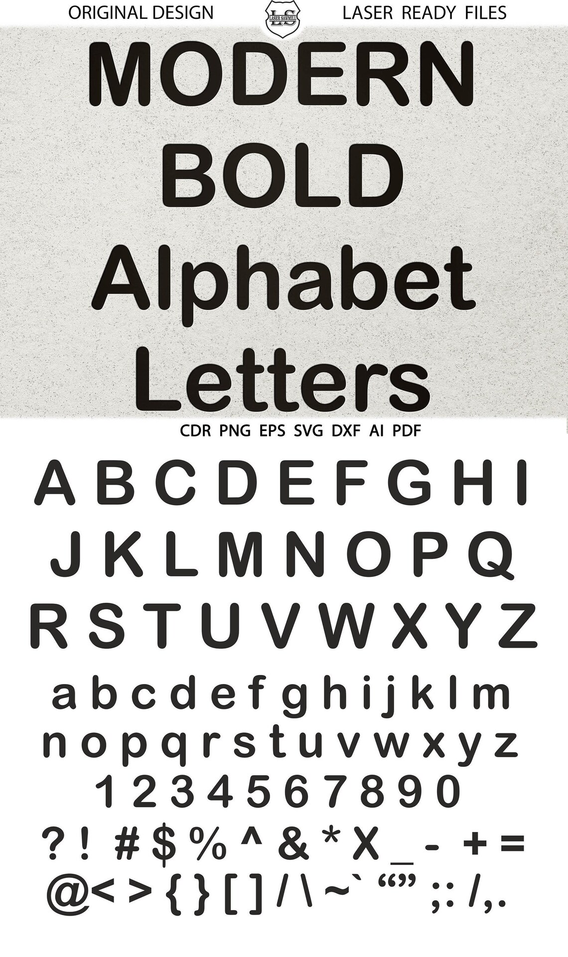 Modern Bold Alphabet Letters, SVG EPS Print Alphabet DXF Silhouette ...