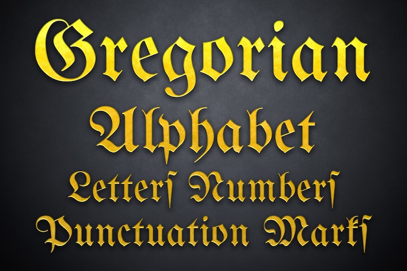 Gregorian Alphabet Letters SVG DXF Gregorian Vector Images - Etsy