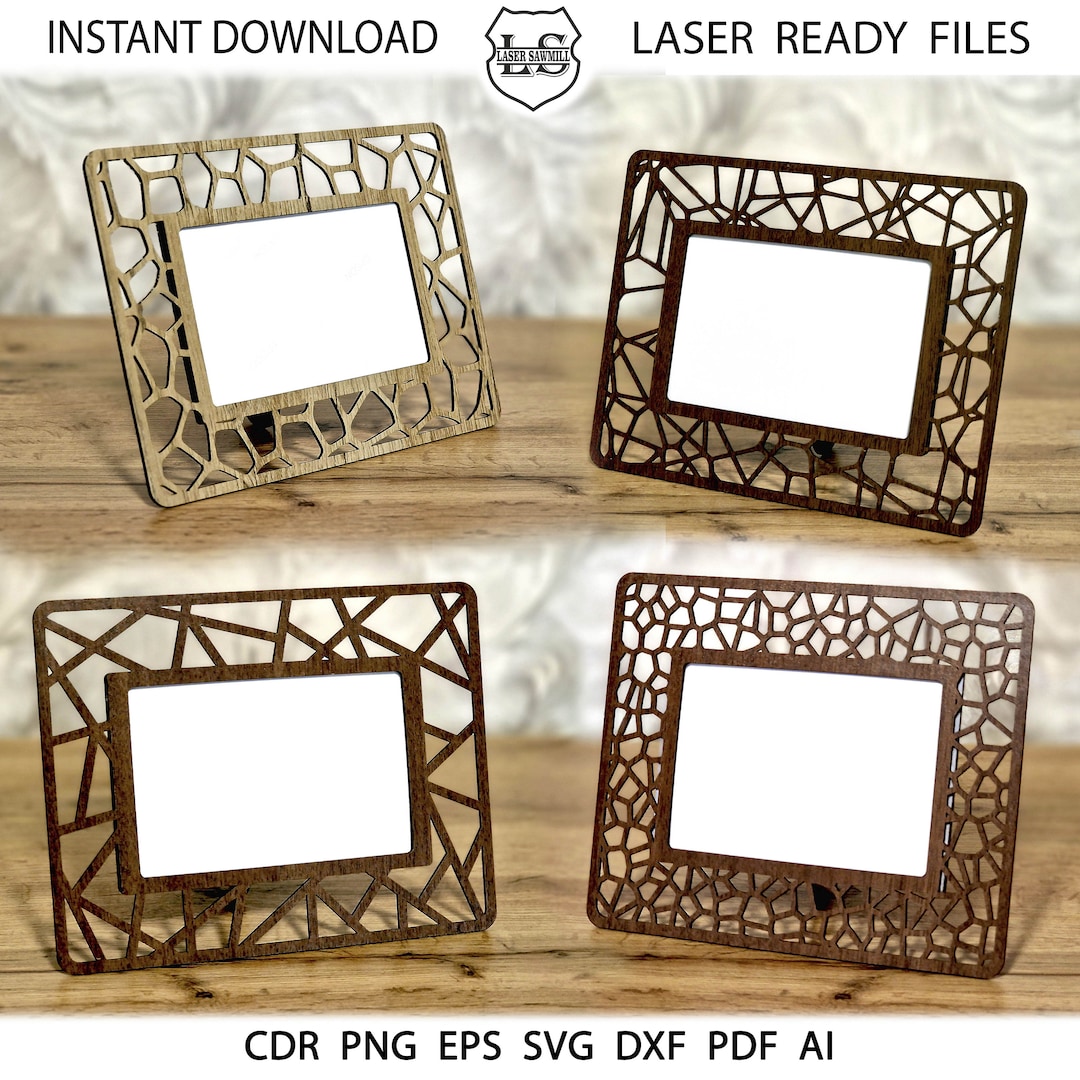 4 Laser Cut Photo Frame Svg File Glowforge Photo Frame Svg File Laser ...