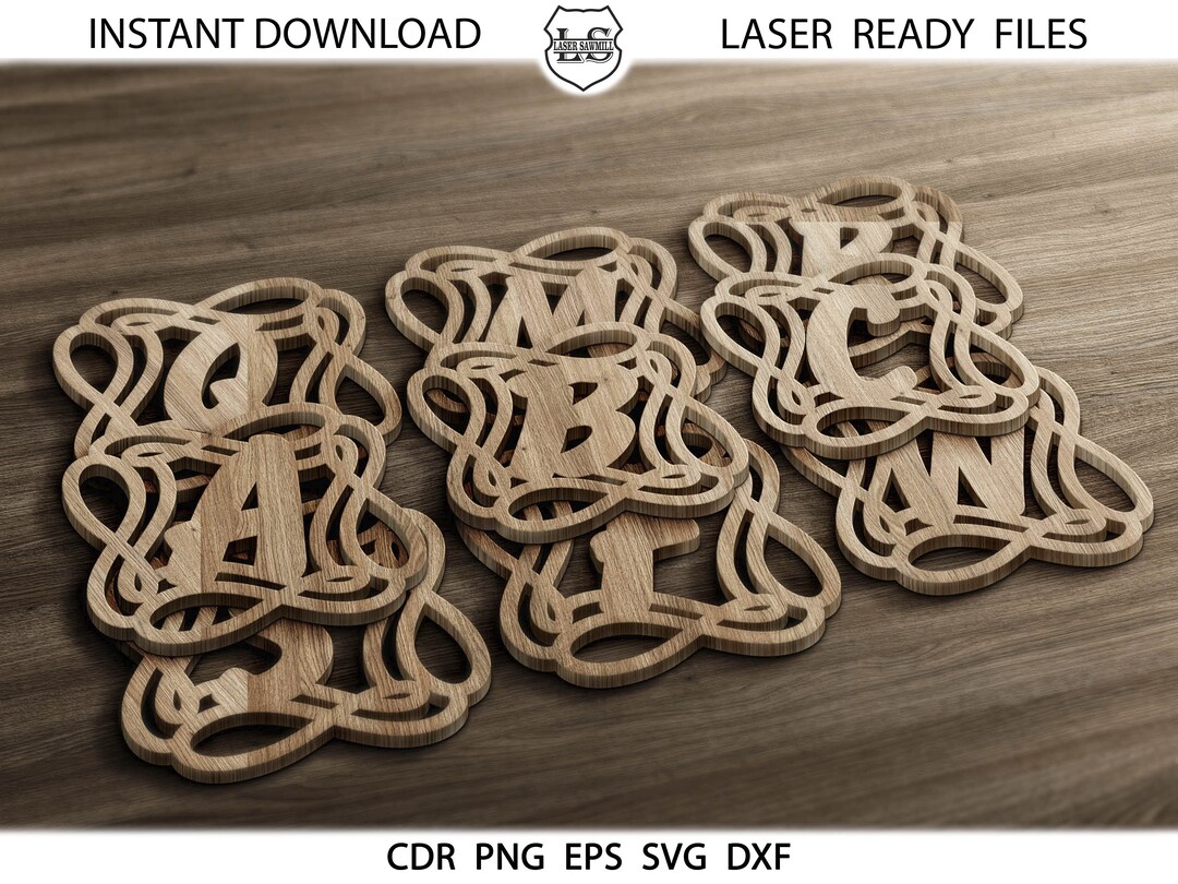 Glowforge Alphabet, Glowforge Letters A-Z Svg,monogram,wedding,alphabet ...