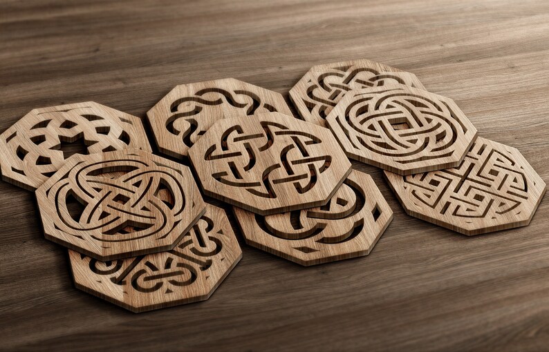 64 Celtic Coasters SVG SVG Celtic Knot Home Decor SVG - Etsy