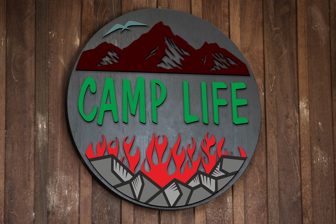 Camp Life Sign SVG, Camp Sign Svg, Modern Camping Circle Sign, Circle ...