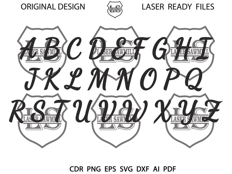 Dancing Script Alphabet Cursive Alphabet Letters SVG DXF - Etsy