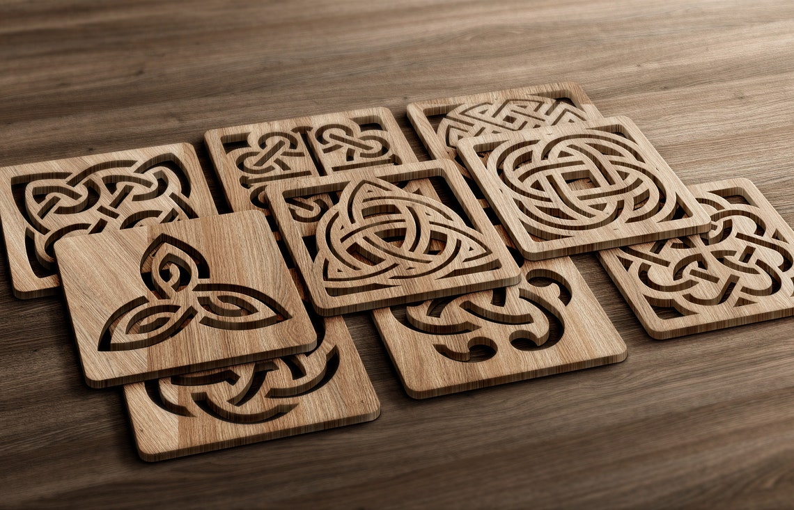 64 Celtic Coasters SVG, SVG Celtic Knot, Home Decor SVG, Coaster Grill ...